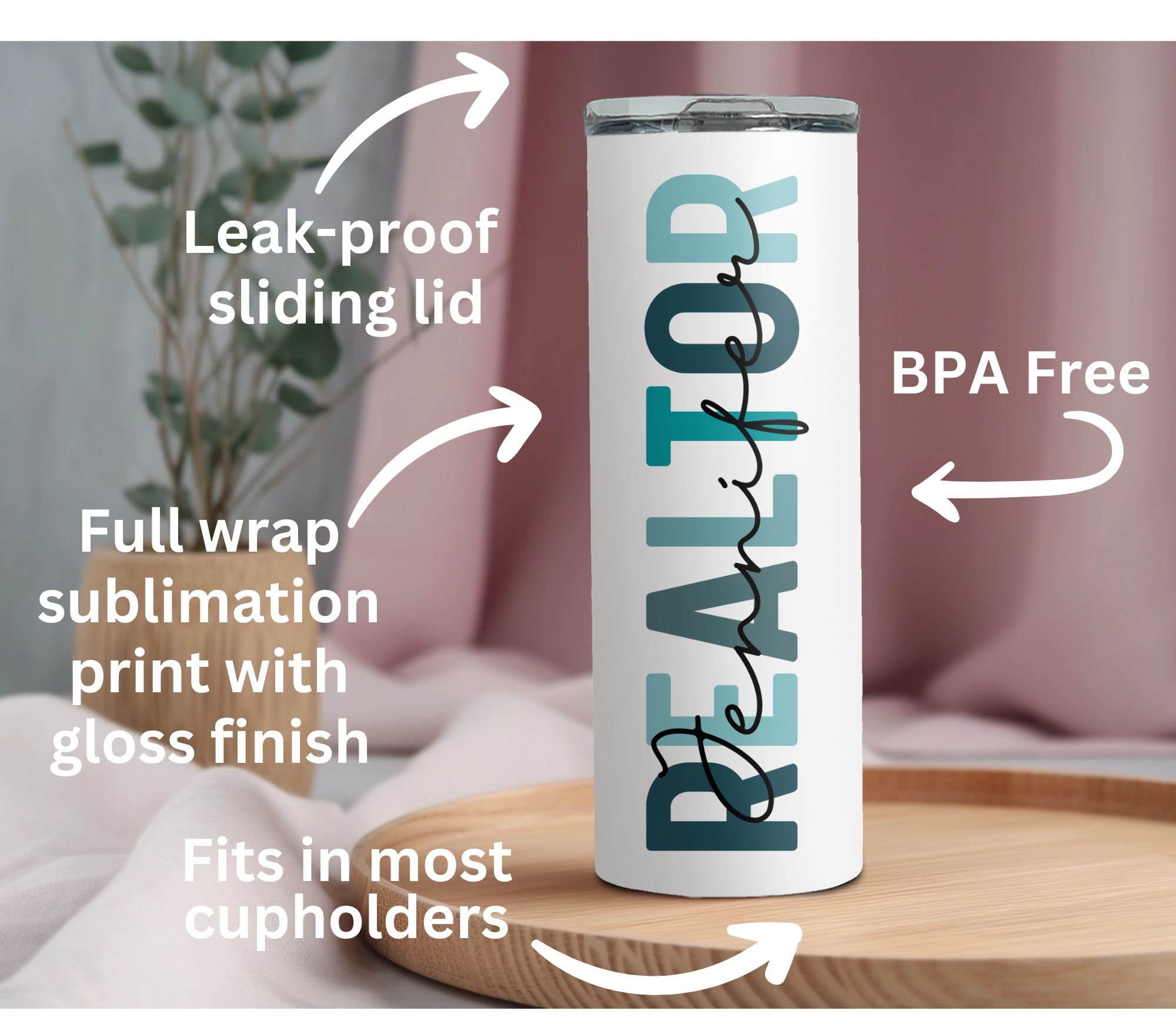 Personalized Realtor Tumbler, Custom Realtor Tumbler Cup, Realtor Gift ...