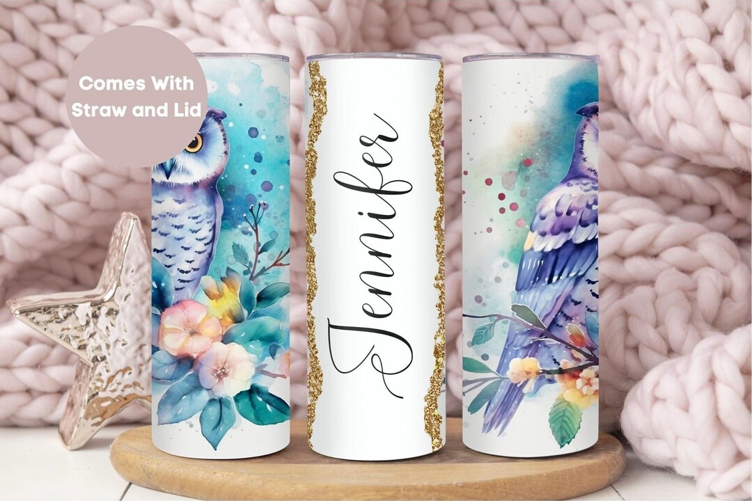 Personalized Owl Tumbler With Name, Custom Owl Tumbler Cup Gift for Her ...