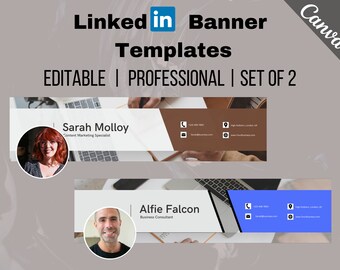 7 Linkedin Banner Templates Editable Minimalist Linkedin - Etsy
