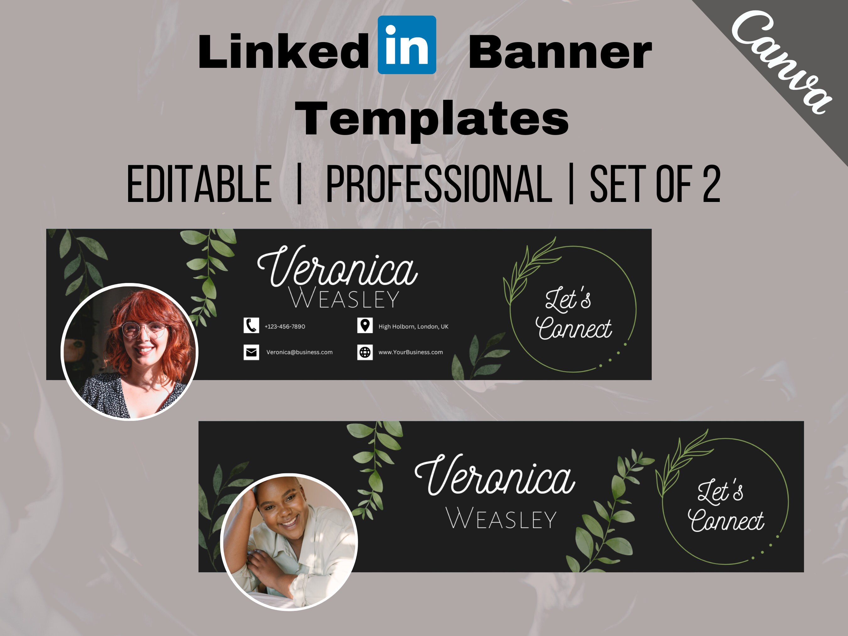 Editable Linkedin Banner Canva Template, Editable Linkedin Background ...