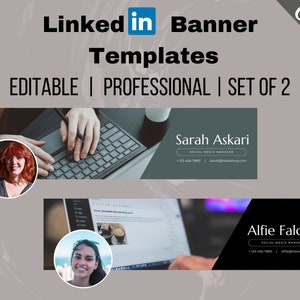 Linkedin Banner Canva, Editable Template, Minimalist Banner Design ...