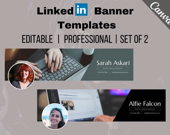 Linkedin Banner Canva Editable Template Linked In Pink - Etsy