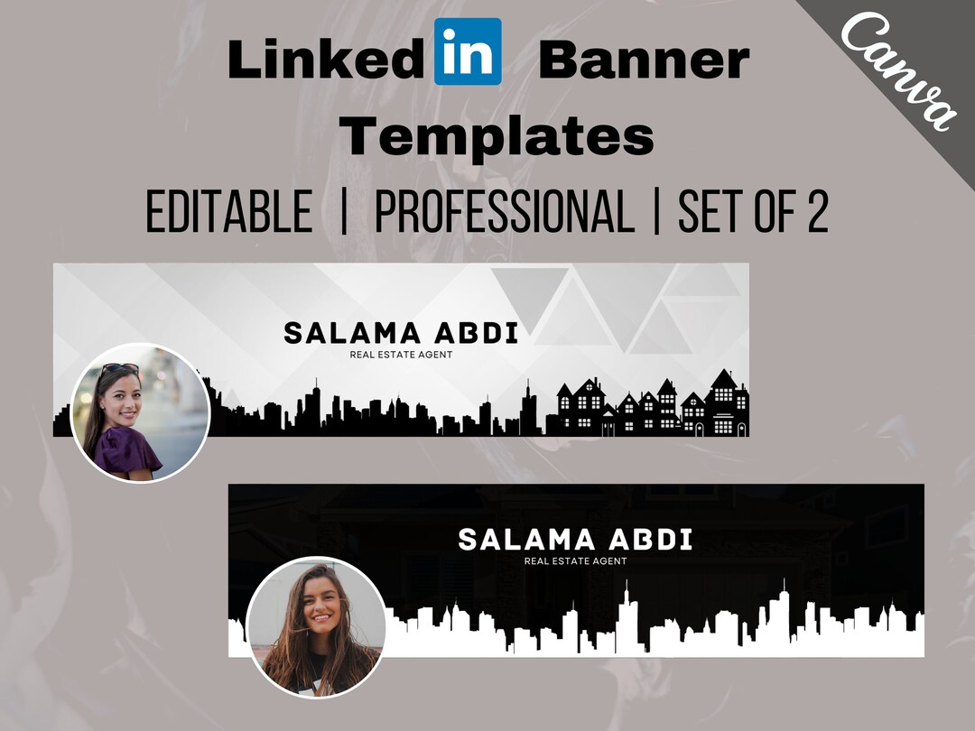 Linkedin Banner Canva, Editable Template, Linked In, Pink Minimalist ...