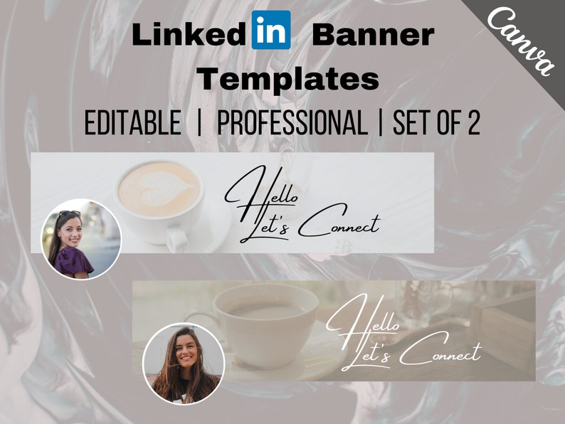 Linkedin Banner Canva Template Bundle, Edit in Canva, Professional ...