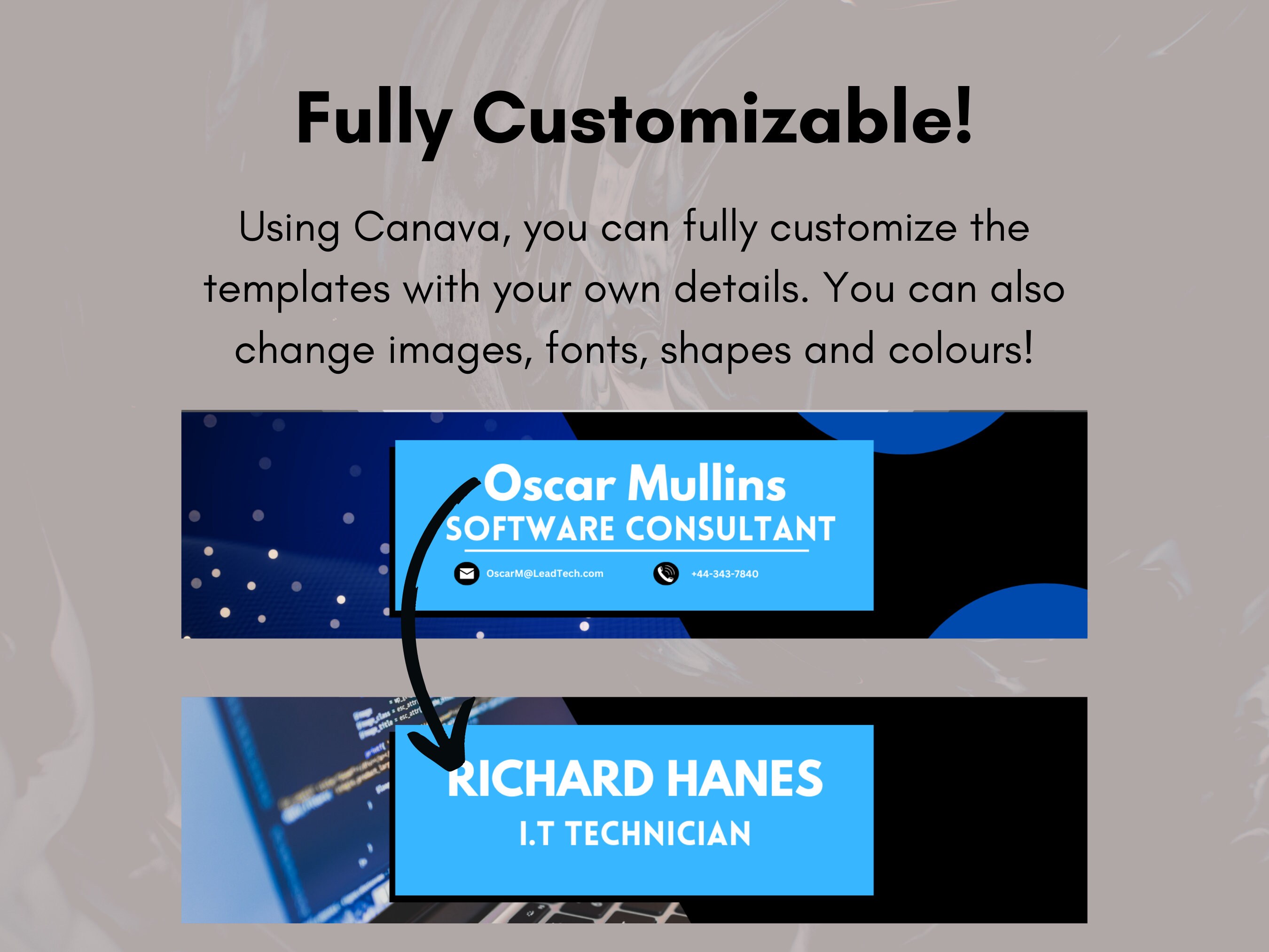 2 Professional Linkedin Banner Personalised Canva Template Linked in ...