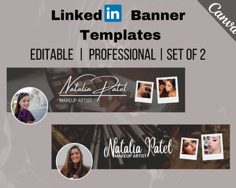 Linkedin Banner Canva, Editable Template, Linked In, Pink Minimalist ...