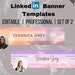 Linkedin Banner Canva, Editable Template, Linked In, Pink Minimalist ...