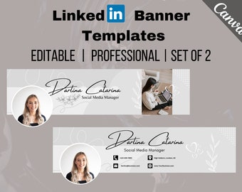 Editable Linkedin Banner Canva Template Editable Linkedin - Etsy