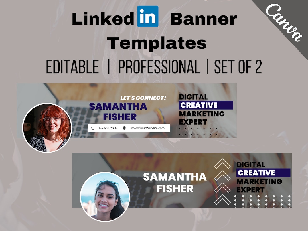 Editable Linkedin Banner Canva Template, Editable Linkedin Background ...