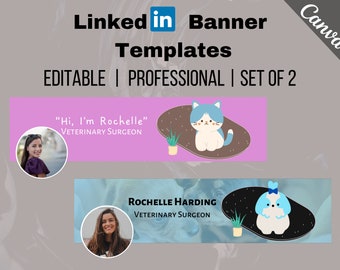 Linkedin Banner Canva, Editable Template, Linked In, Pink Minimalist ...
