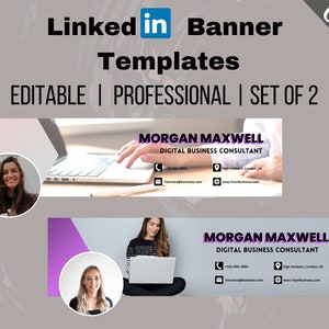 Linkedin Banner Canva, Editable Template, Minimalist Banner Design ...