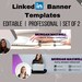 Linkedin Banner Canva, Editable Template, Minimalist Banner Design ...