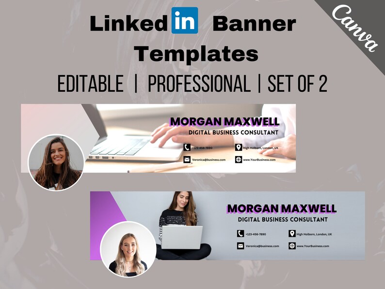 Linkedin Banner Canva, Editable Template, Minimalist Banner Design ...