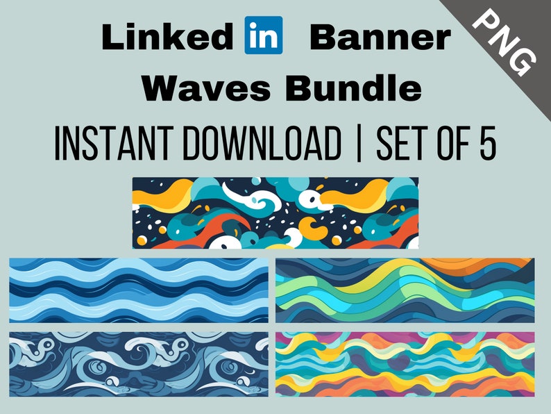Waves Linkedin Banners for Personal Branding Bundle, Linkedin, Header ...