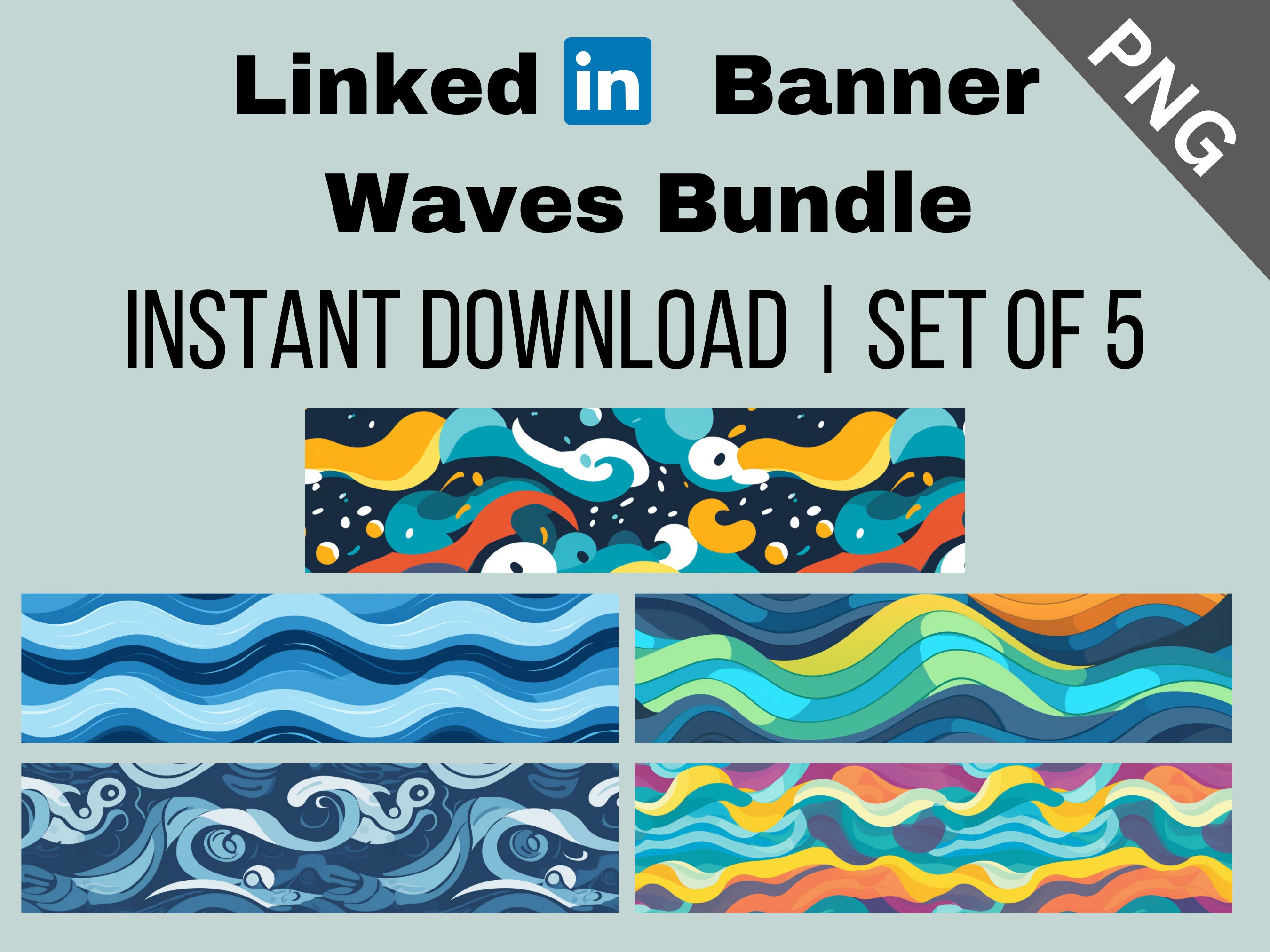 Waves Linkedin Banners for Personal Branding Bundle, Linkedin, Header Linkedin, Banner ...
