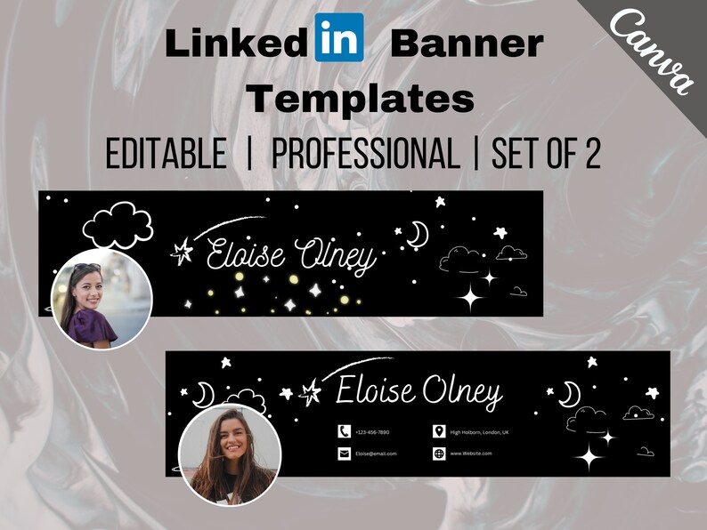 Linkedin Banner Canva Template Bundle Edit In Canva Professional Banner Personal Branding