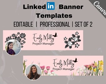 7 Linkedin Banner Templates Editable Dark Brown Linkedin - Etsy