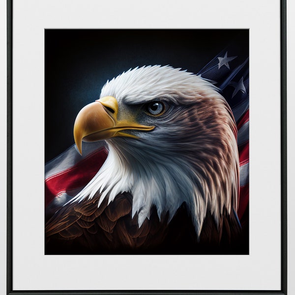 Bald Eagle American Flag - Etsy