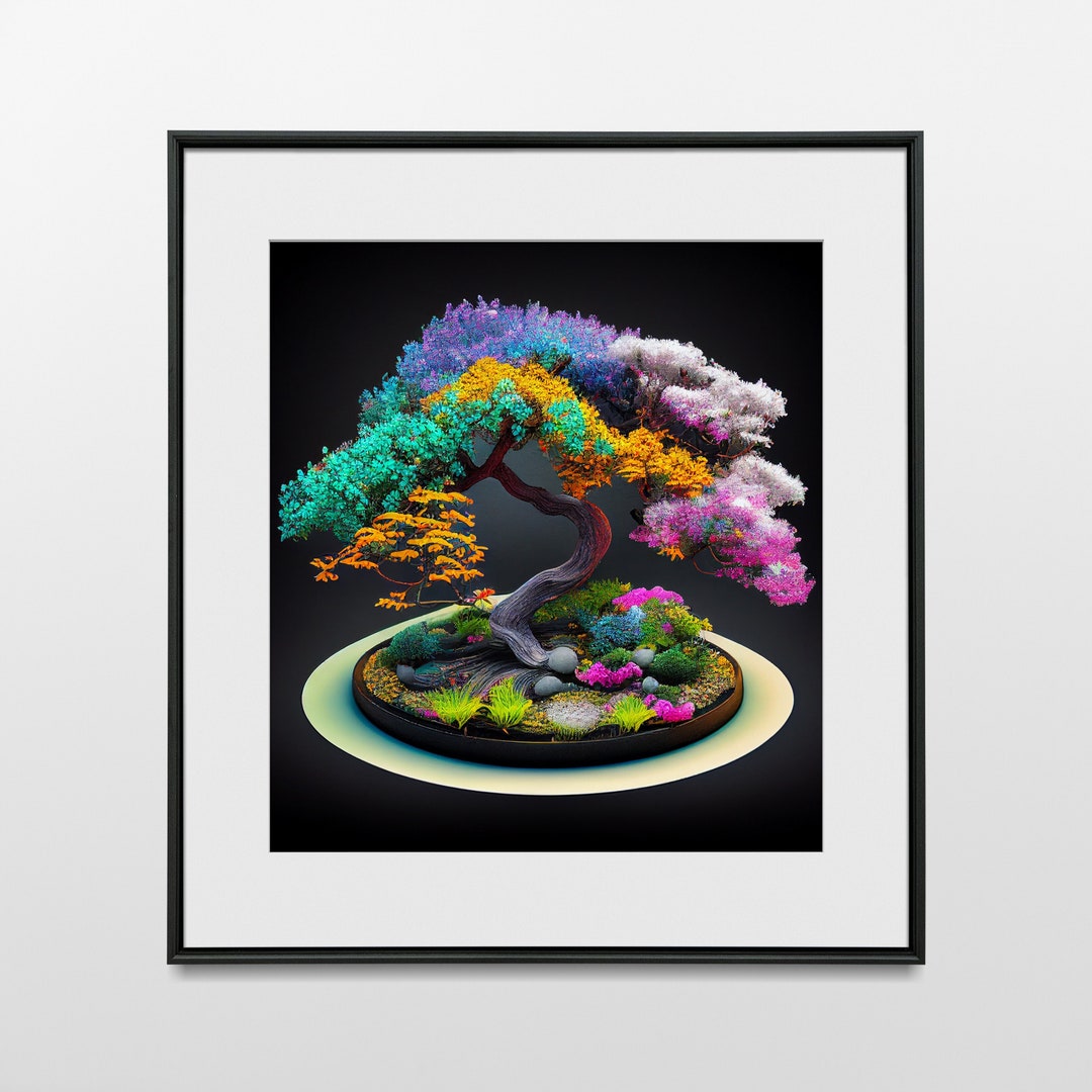 Colorful Bonsai Tree Print, Modern Home Decor (digital Download) - Etsy