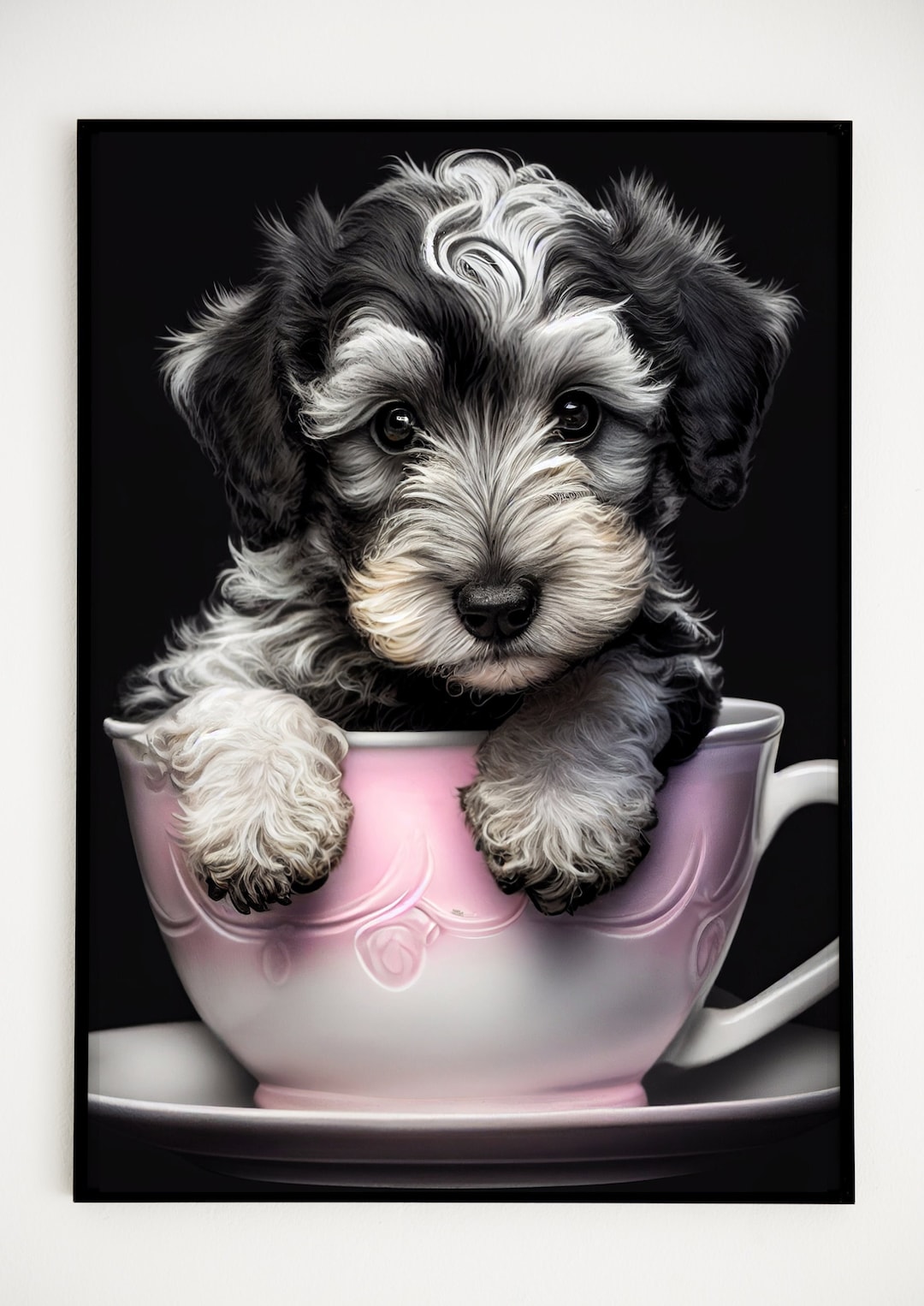 Schnoodle Dog Art Print, Teacup Puppy, Modern Home Decor (digital ...