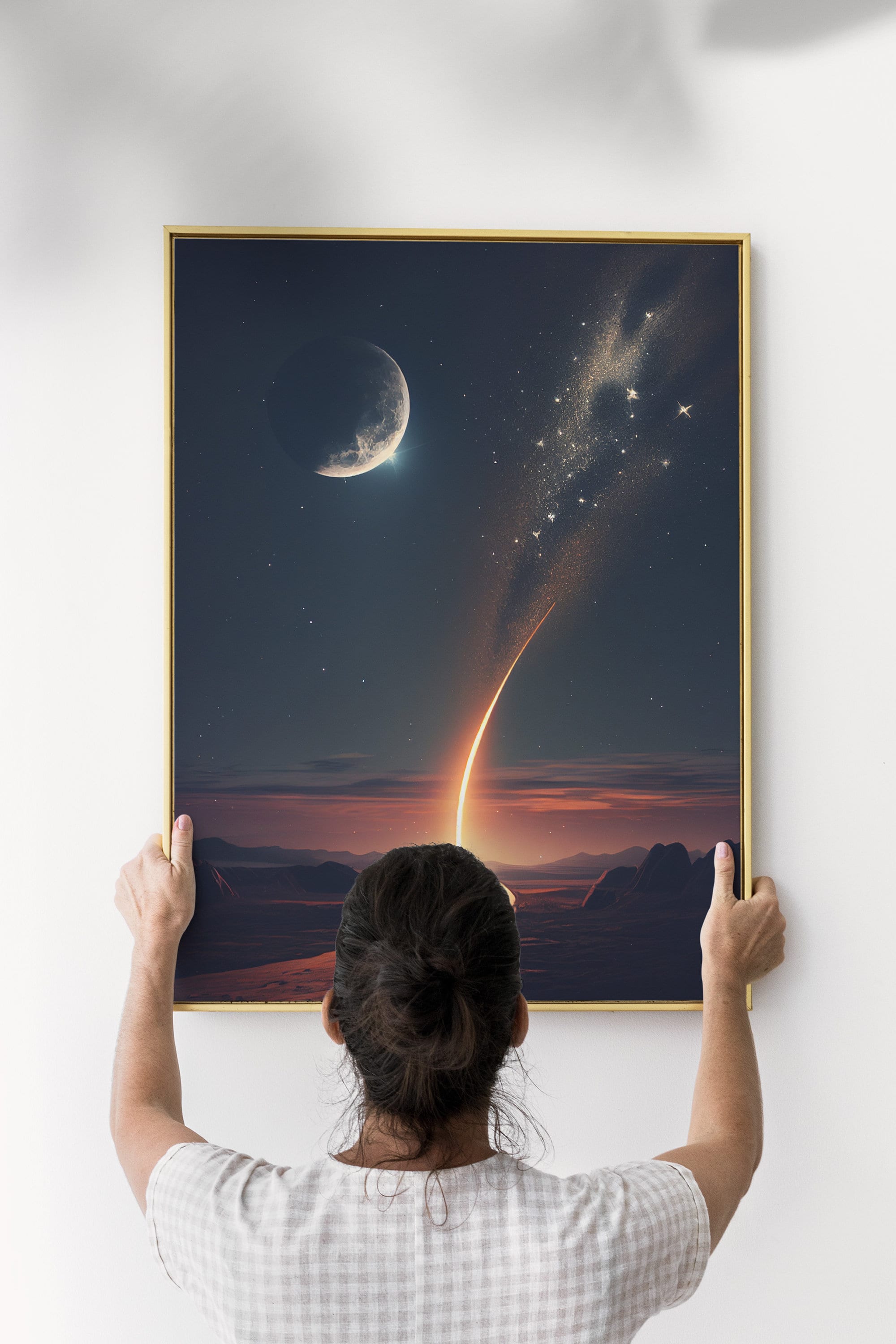Night Sky Shooting Star Art Print (digital Download) - Etsy
