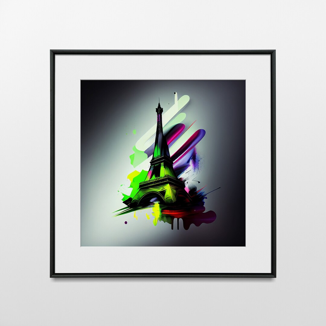 Colorful, Eiffel Tower, Abstract Art, Digital Print, Posters, Paris Art ...