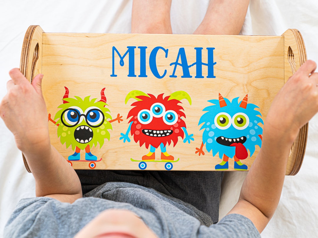 Monster Toddler Step Stool, Monster Theme Wood Foot Stool for Kids for ...
