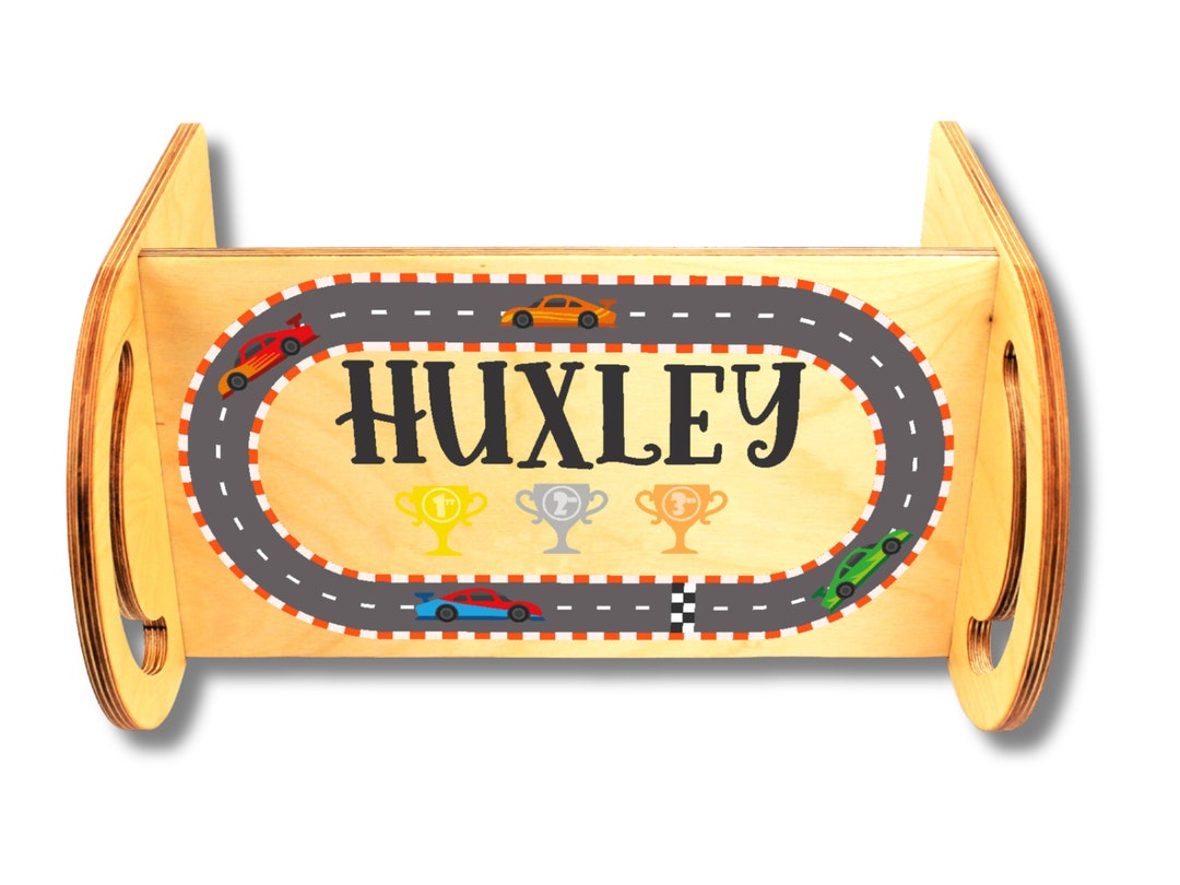 Toddler Step Stool Race Car Themed Bed Step Stool for Gift Birch Wood ...