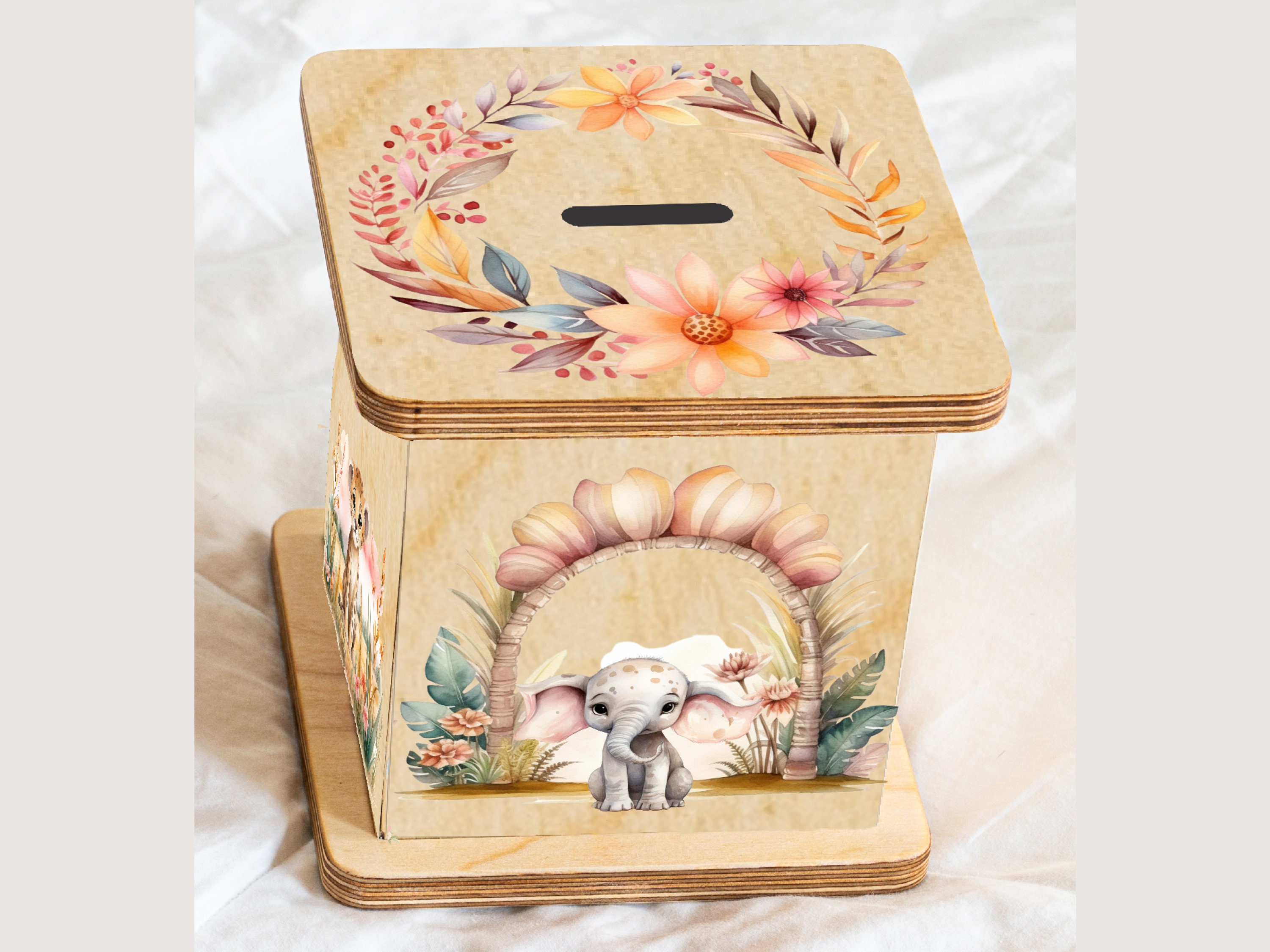 Boho Safari Piggy Bank for Kids Boho Safari Themed - Etsy