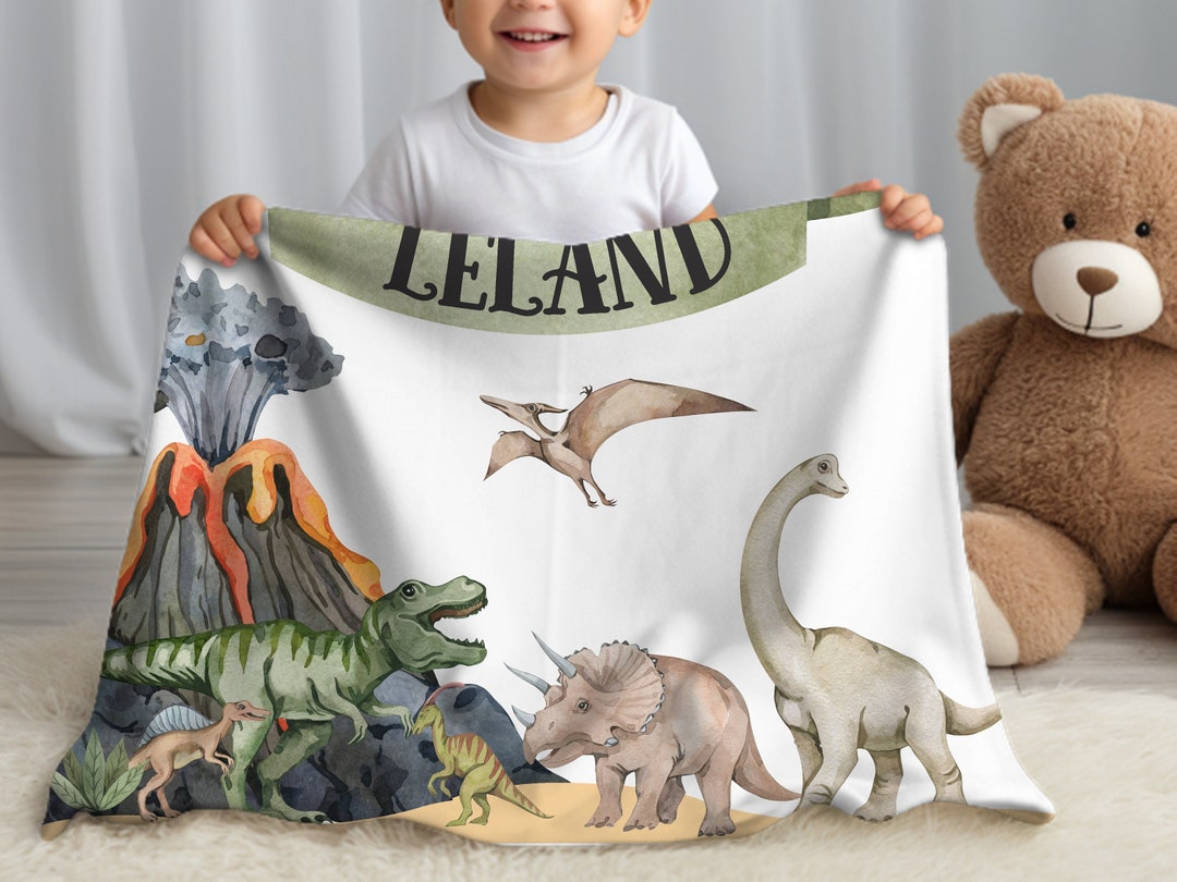 Dinosaur Blanket, T Rex, Personalized Baby Blanket Dinosaur Theme ...