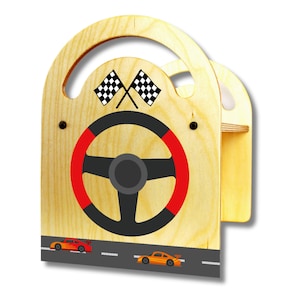 Toddler Step Stool Race Car Themed Bed Step Stool for Gift Birch Wood ...