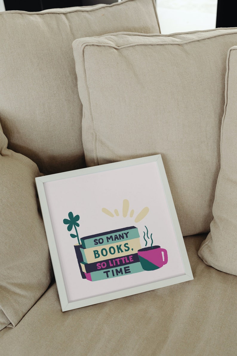Minimalist Book Stack Printable Poster Perfect Wall Art for - Etsy