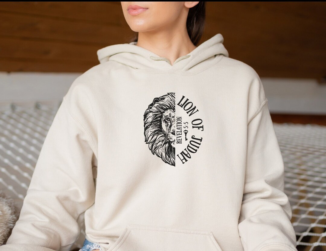 Christian Clothing, Lion of Judah Hoodie, Christian Jumper, Jesus ...
