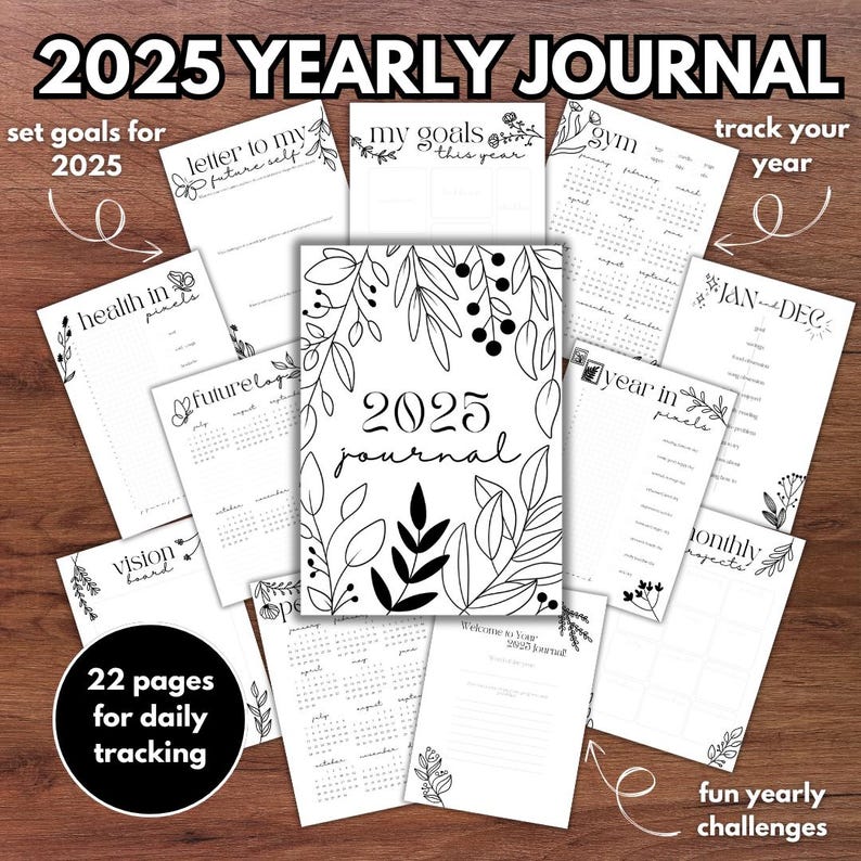 2025 Bullet Journal Bundle - Yearly Planner Journal Pages - A4, A5 ...