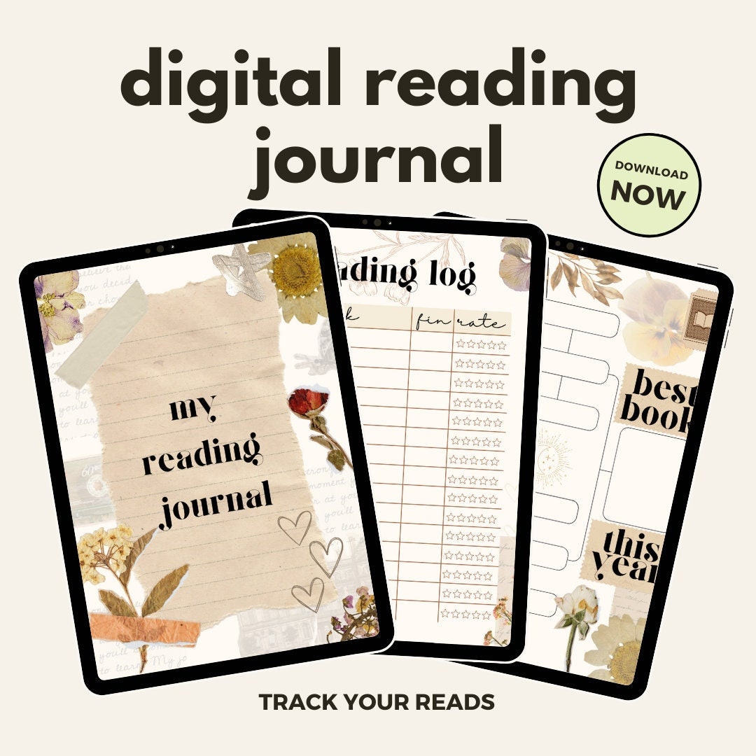Interactive Digital Reading Journal: Book Tracker Template (digital ...