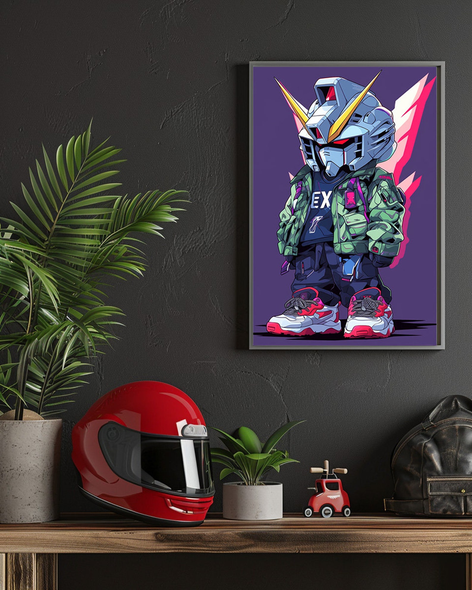 Mecha Robot Wall Art Anime Wall Print Chibi Poster Decor Robot Art ...