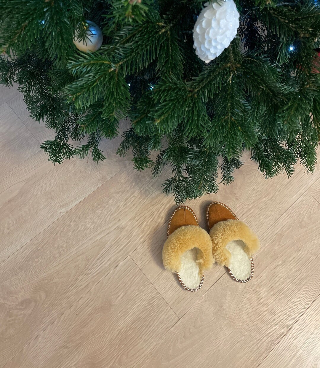 Christmas Winter Snow Slippers 100% Natural Sheep Wool Best Grandma ...