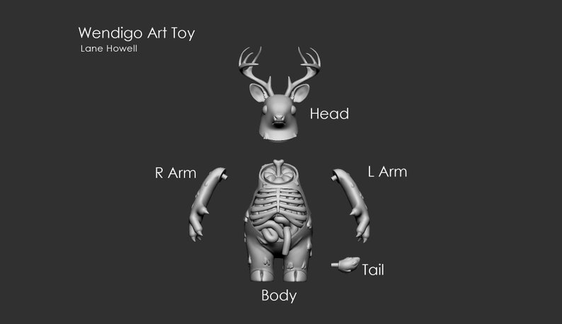 Wendigo Art Toy STL STL for 3D Printing - Etsy