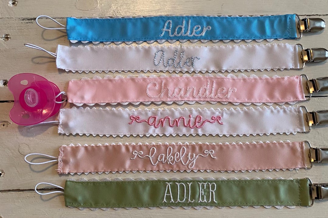 Pacifier Clip, Paci Leash, Monogrammed Pacifier Clip, Pacifier Holder ...