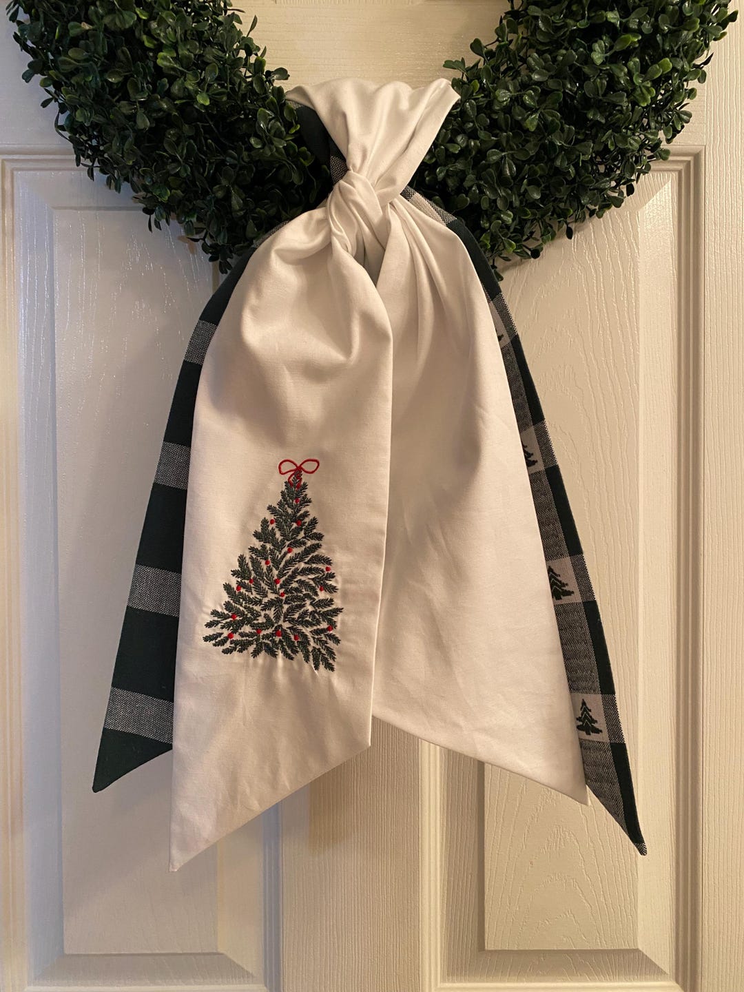 Monogrammed Christmas Tree Sash Personalized Door Sash Customized. - Etsy