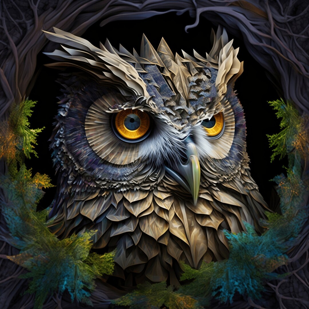 Mystical Owl A Beautifully Unique Digital Generative Art - Etsy