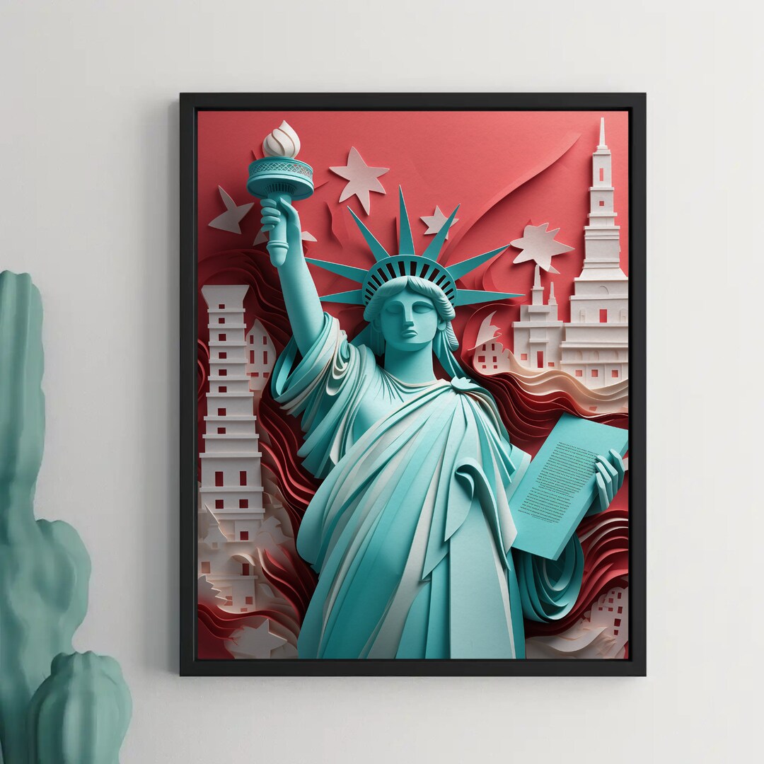 Patriotic Elegance: Quilled Statue of Liberty Glory - Etsy