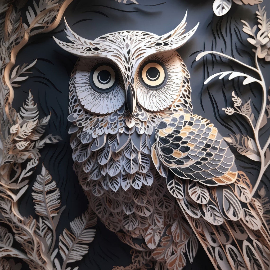 Wise Beauty A Highly Detailed Paper Quilled and Crafted Digital ...