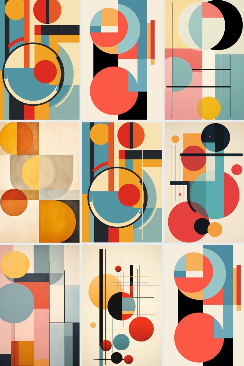 Timeless Elegance: Mid Century Modern Art Collection of 8 Digital ...