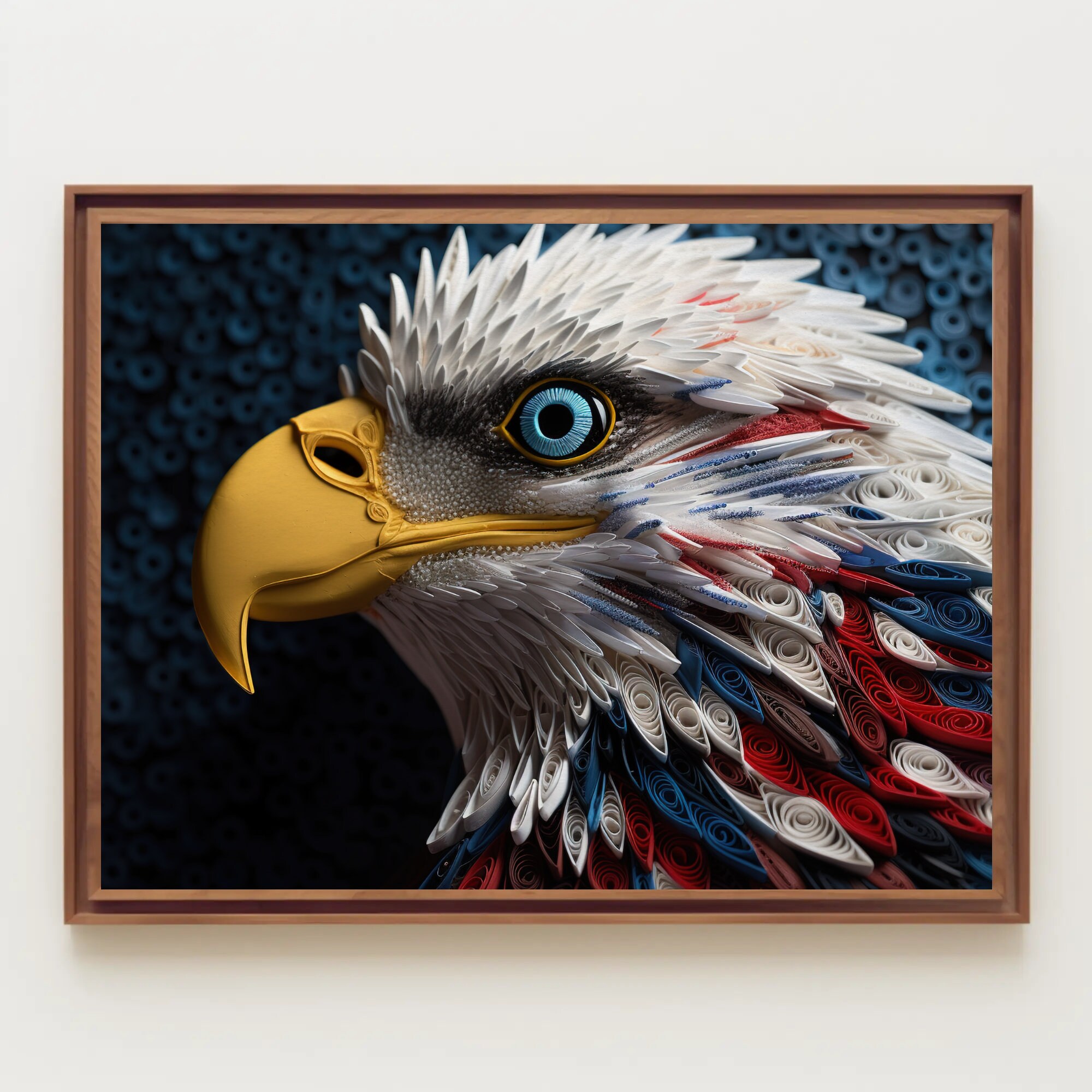 Flight of Freedom - A Patriotic Paper Quilled Bald Eagle With US Flag ...