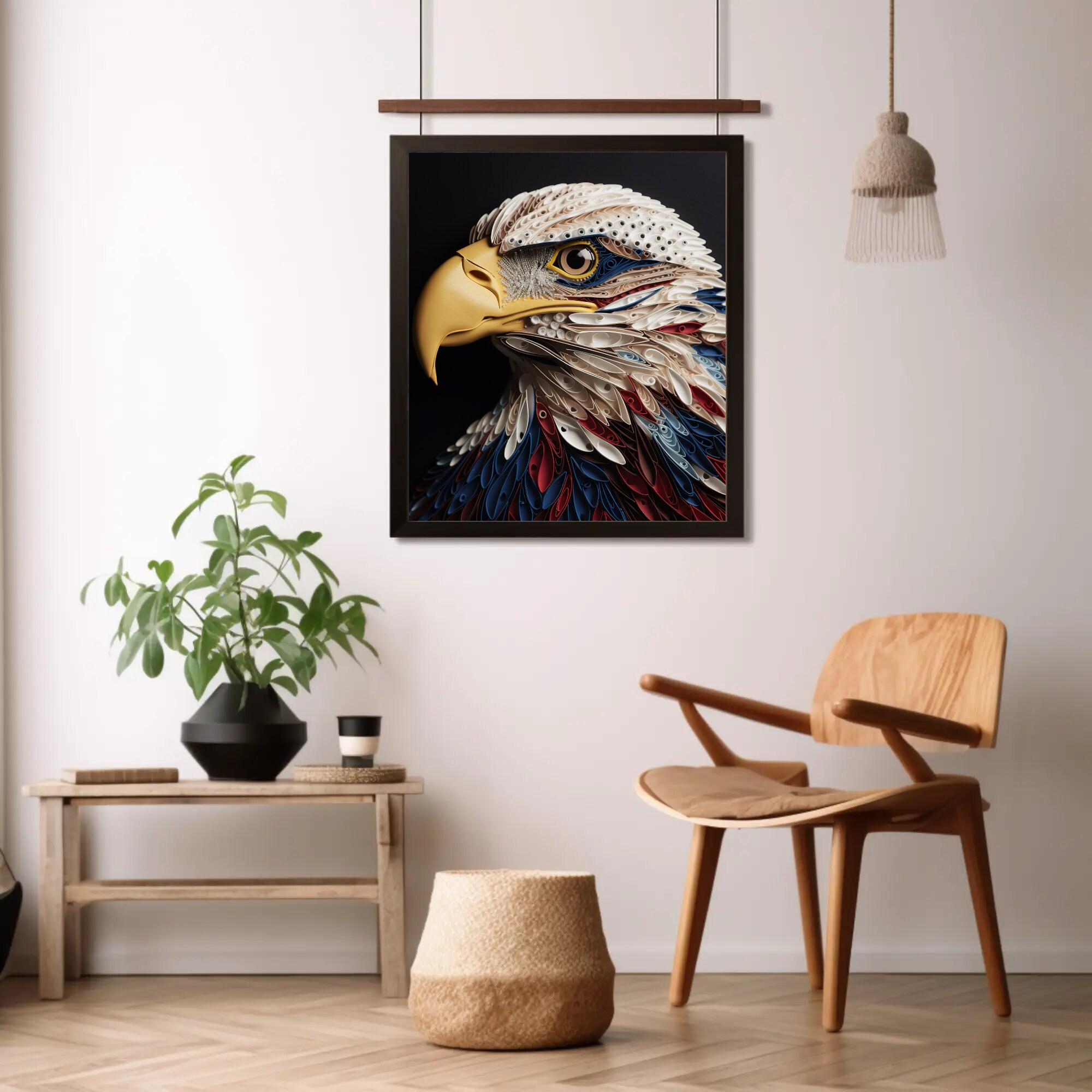 Flight of Freedom - A Patriotic Paper Quilled Bald Eagle With US Flag ...