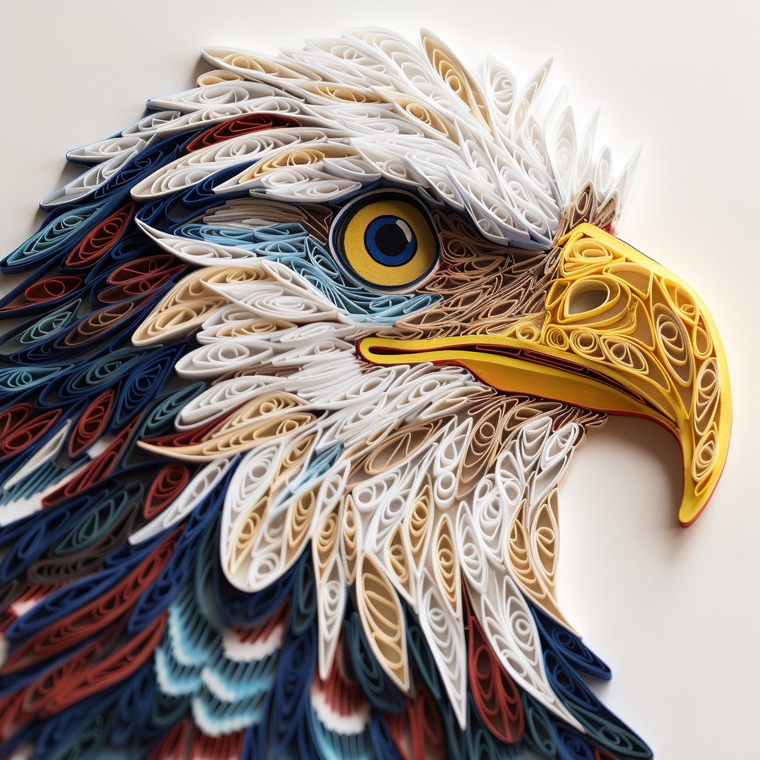 Flight of Freedom - A Patriotic Paper Quilled Bald Eagle With US Flag ...