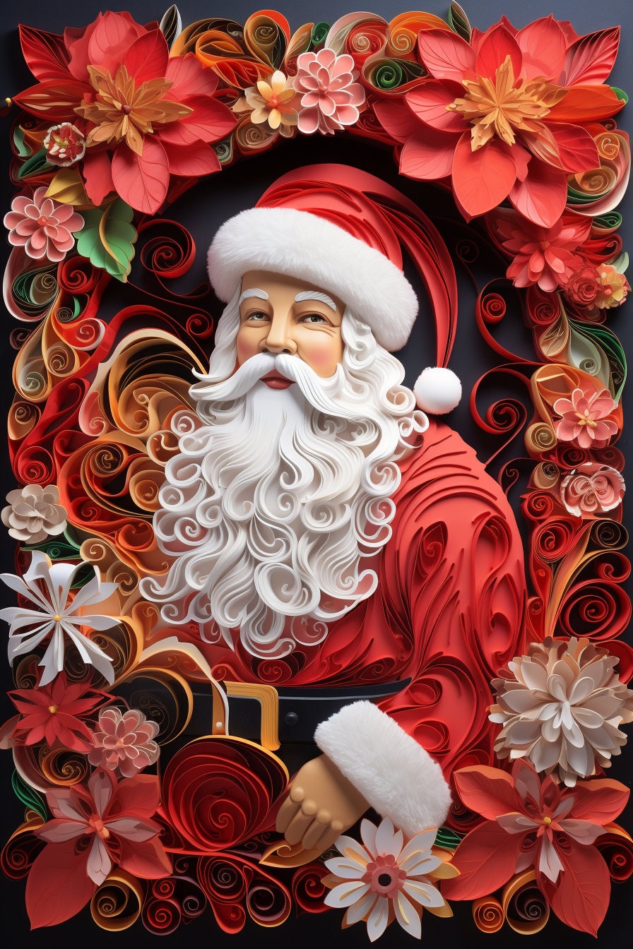 Whimsical Christmas Delight: Santa Claus and Reindeer Festive ...