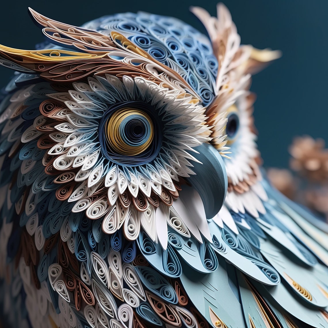 Wise Beauty A Highly Detailed Paper Quilled and Crafted Digital ...