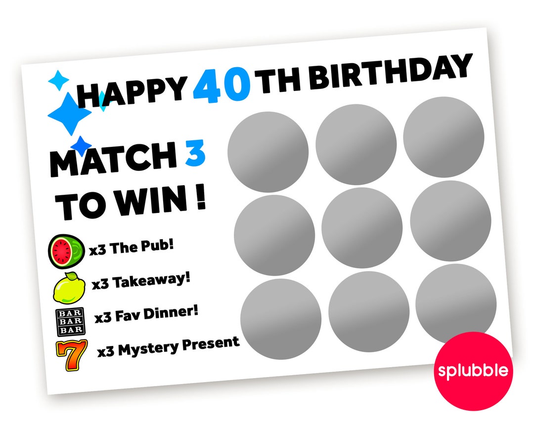 Funny 40th Birthday Card Personalised Novelty Scratch Card Surprise ...